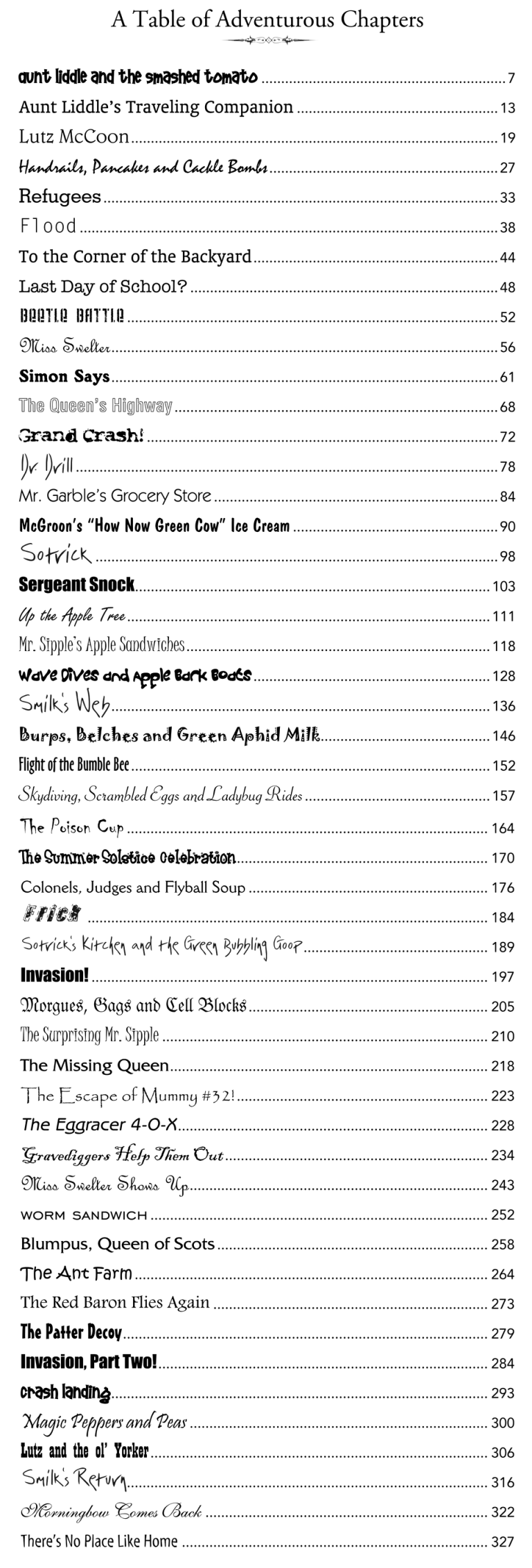Patrick Biddle Table of Contents